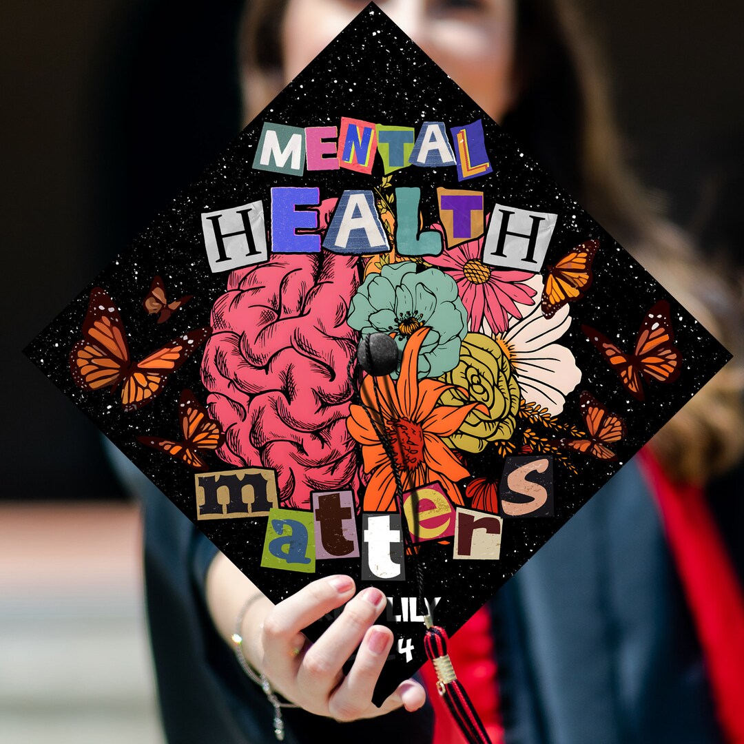 Mental Health Matters Graduation Cap Topper, Personalized Psychology ...