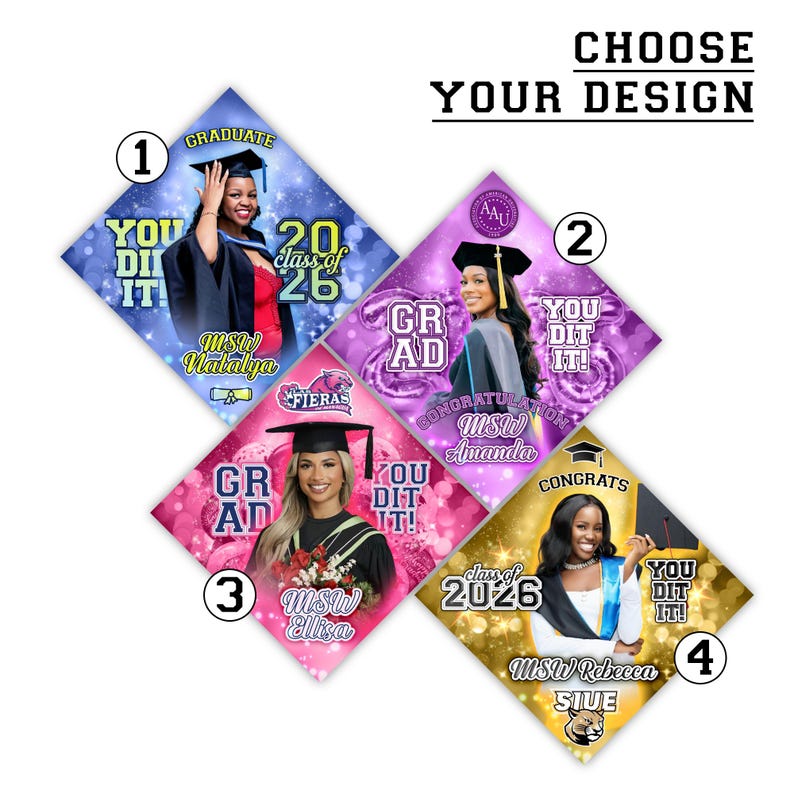 Custom Photo Graduation Cap Topper, Personalized Photo Strip Graduation ...