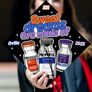 Customized ICU Nurse Graduation Cap Topper, Personalized RN Anesthesia Grad Cap, CRNA Gifts ...