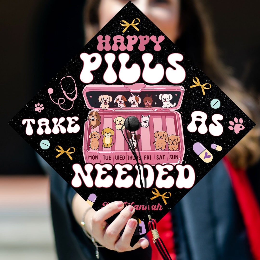 Personalized Vet Assistant Graduation Cap Topper, Cute Dogs Custom Grad ...