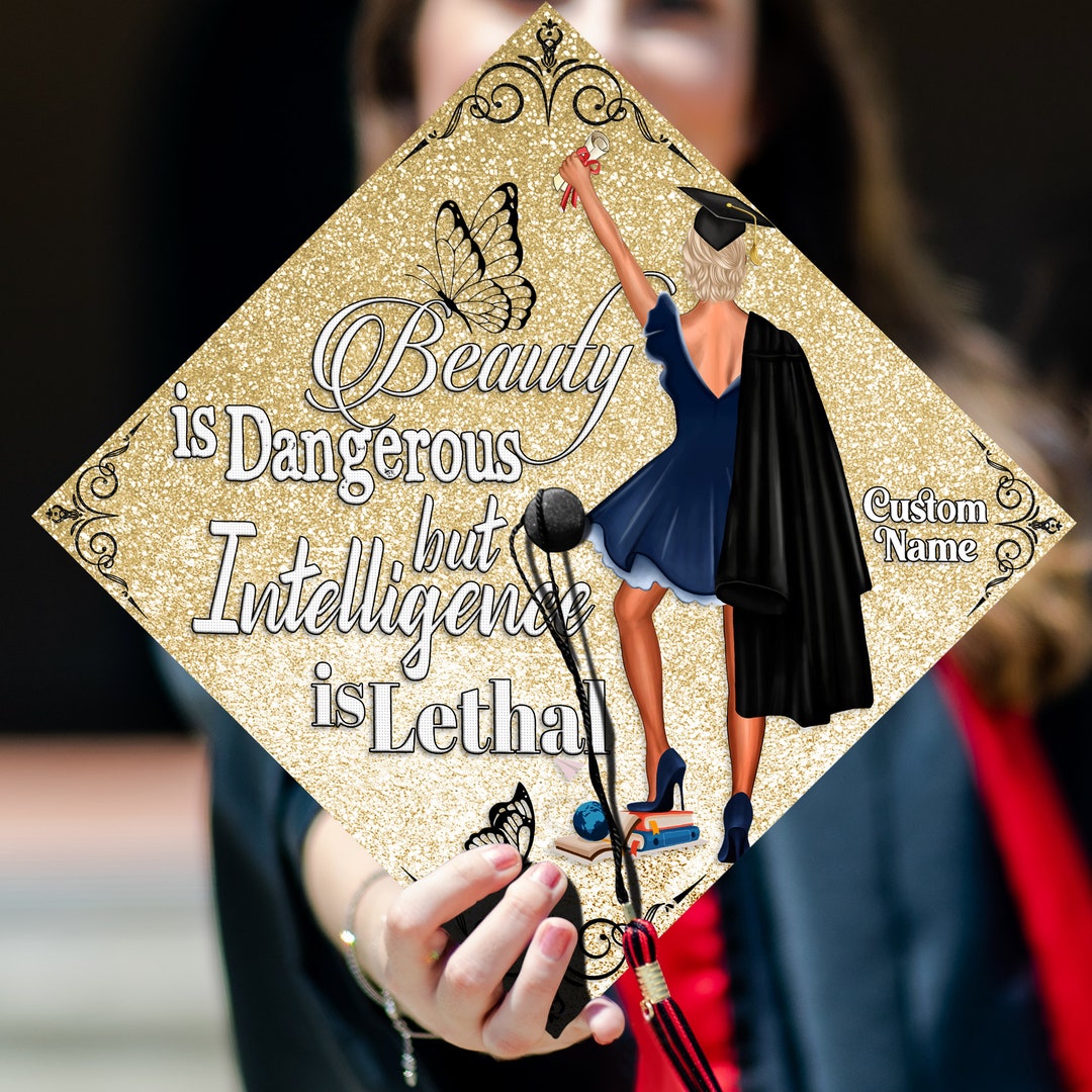 Personalized Black Girl Graduation Cap Topper, Custom Black Queen Cap ...