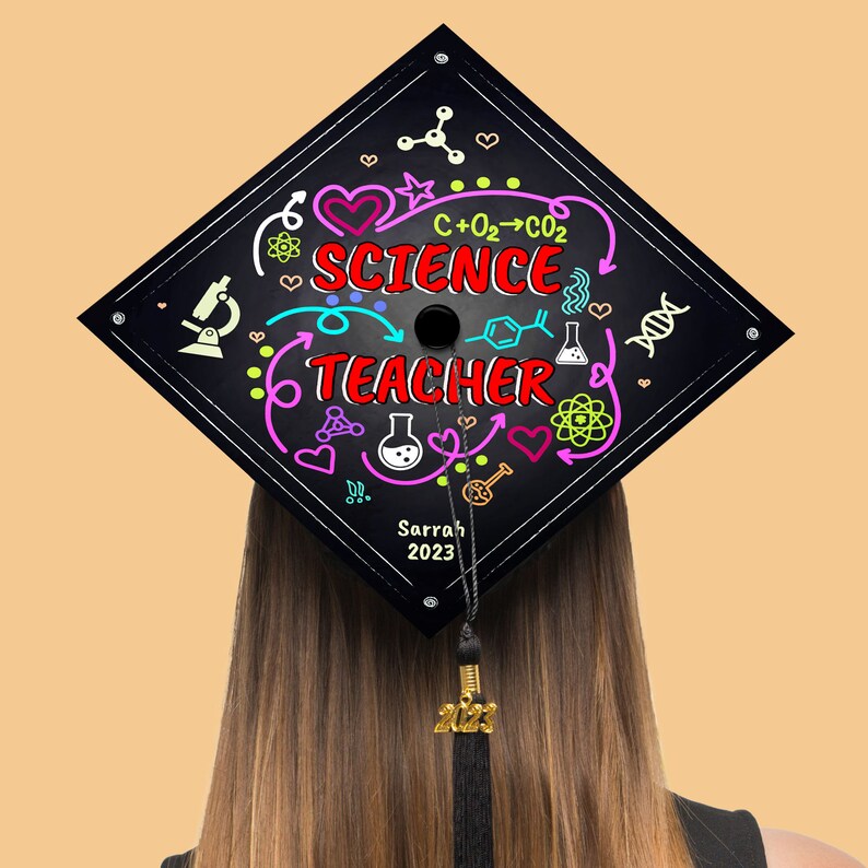 Custom Chemistry Teacher Grad Cap Topper Personalized Cap - Etsy