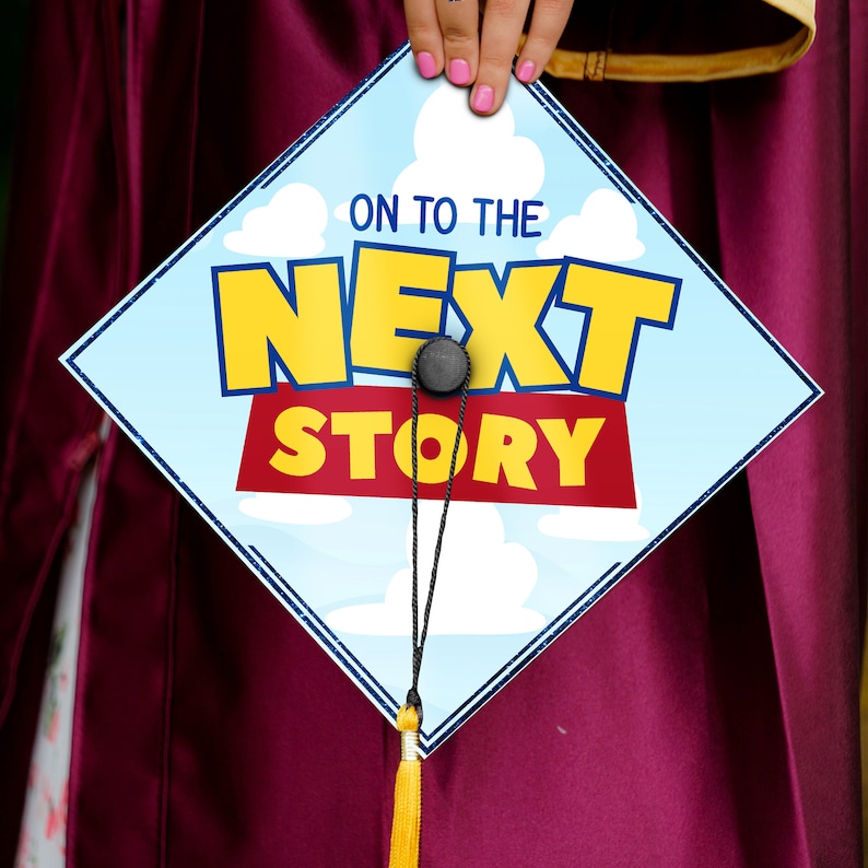 Printed Toy Story Graduation Cap Topper, Disney Pixar Inspired Grad Cap ...
