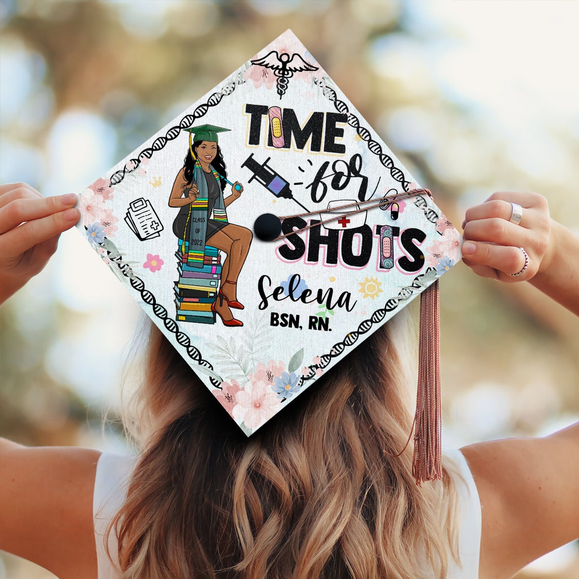 Time for Shots Graduation Cap Nursing Grad Cap Topper - Etsy