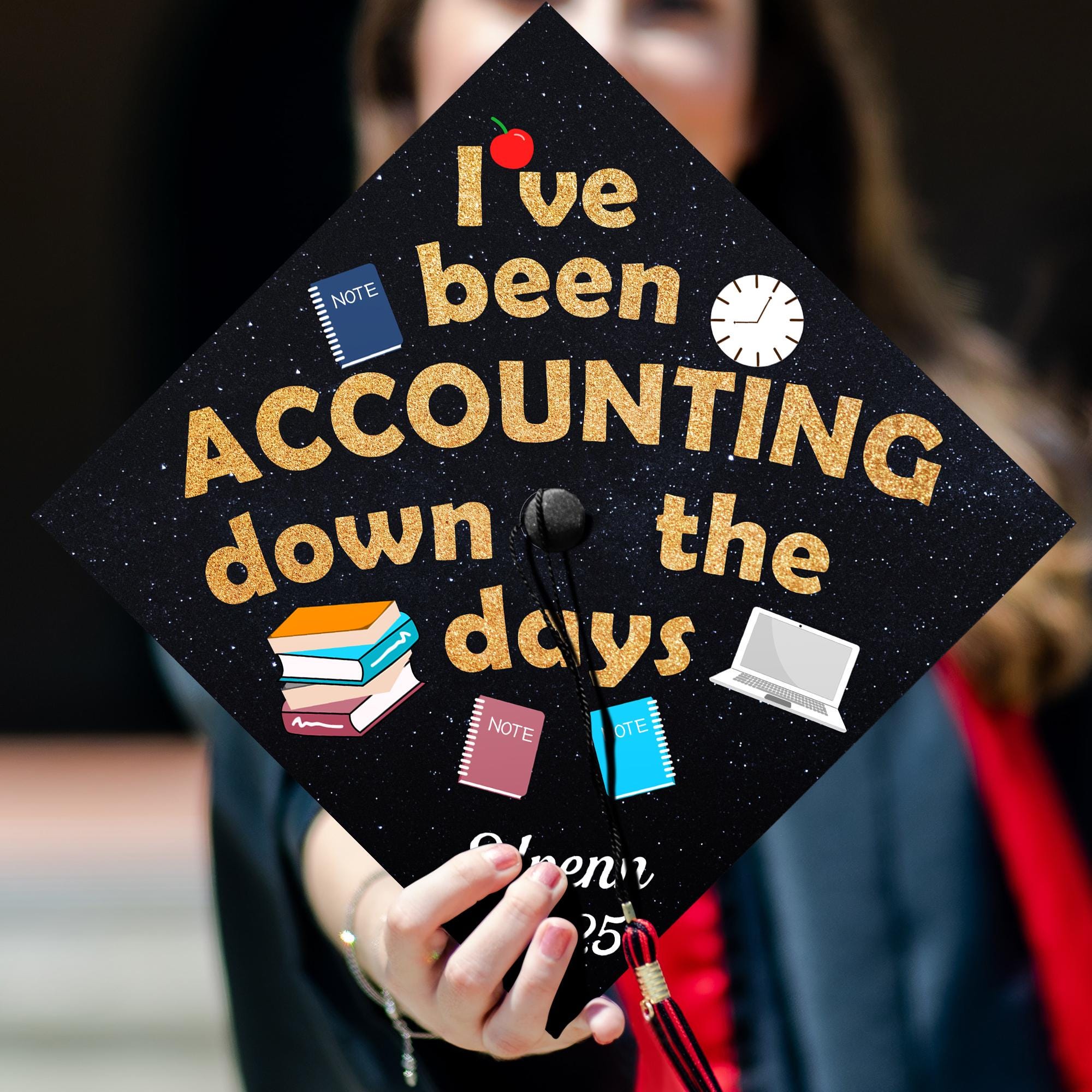 Personalized Accountant Printed Graduation Cap Topper, Funny Grad Cap ...
