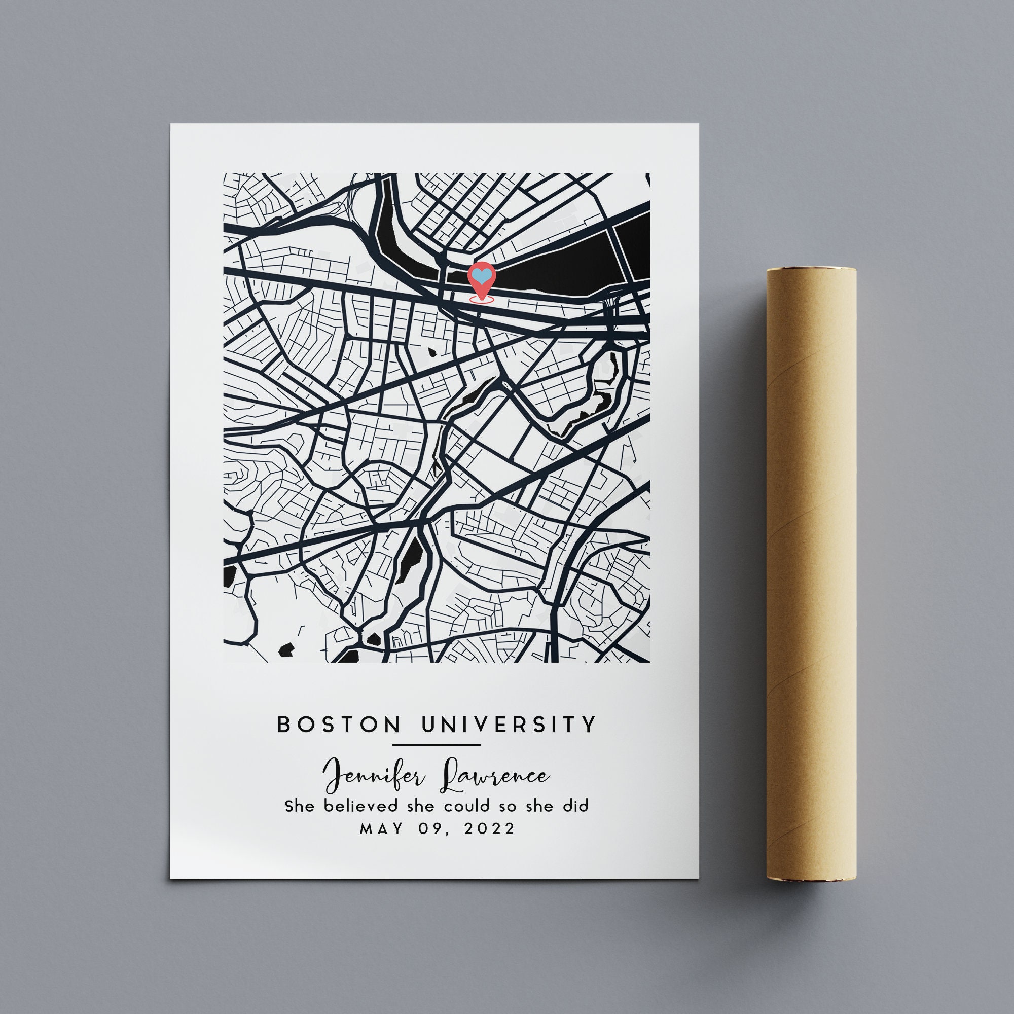 Custom College University Campus Map Poster Graduation Gift - Etsy UK