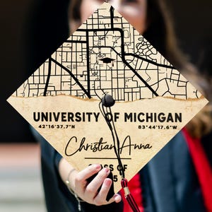Personalized Campus Map Graduation Cap, Custom University Map Cap ...
