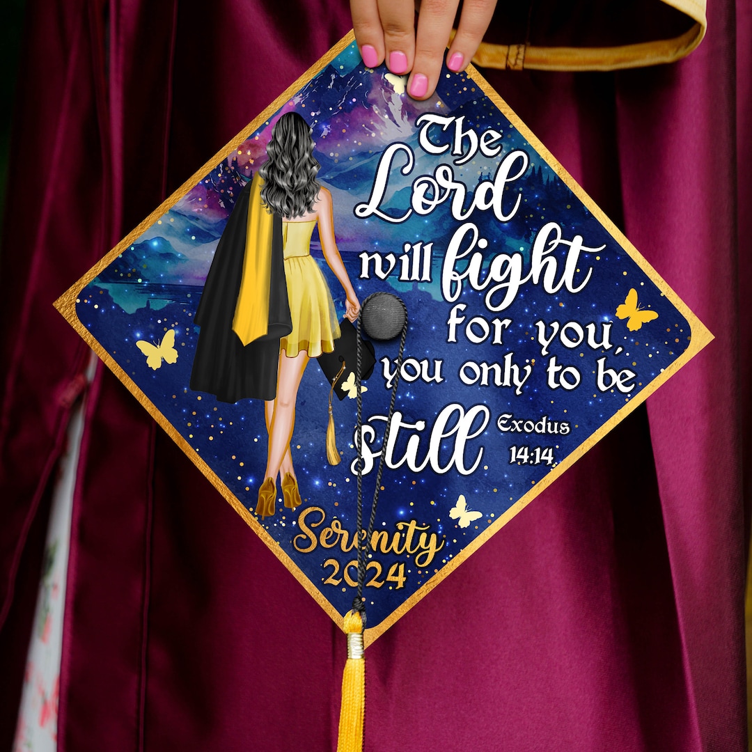 Personalized Bible Verse Graduation Cap Topper, Custom Christian Cap ...