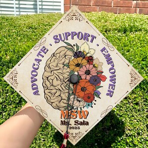 Master Social Worker Graduation Cap Topper, Customized Social Work Grad ...
