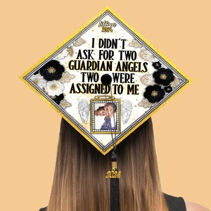 Custom Photo Memorial Cap Decoration, I Didn't Ask for Two Guardian ...