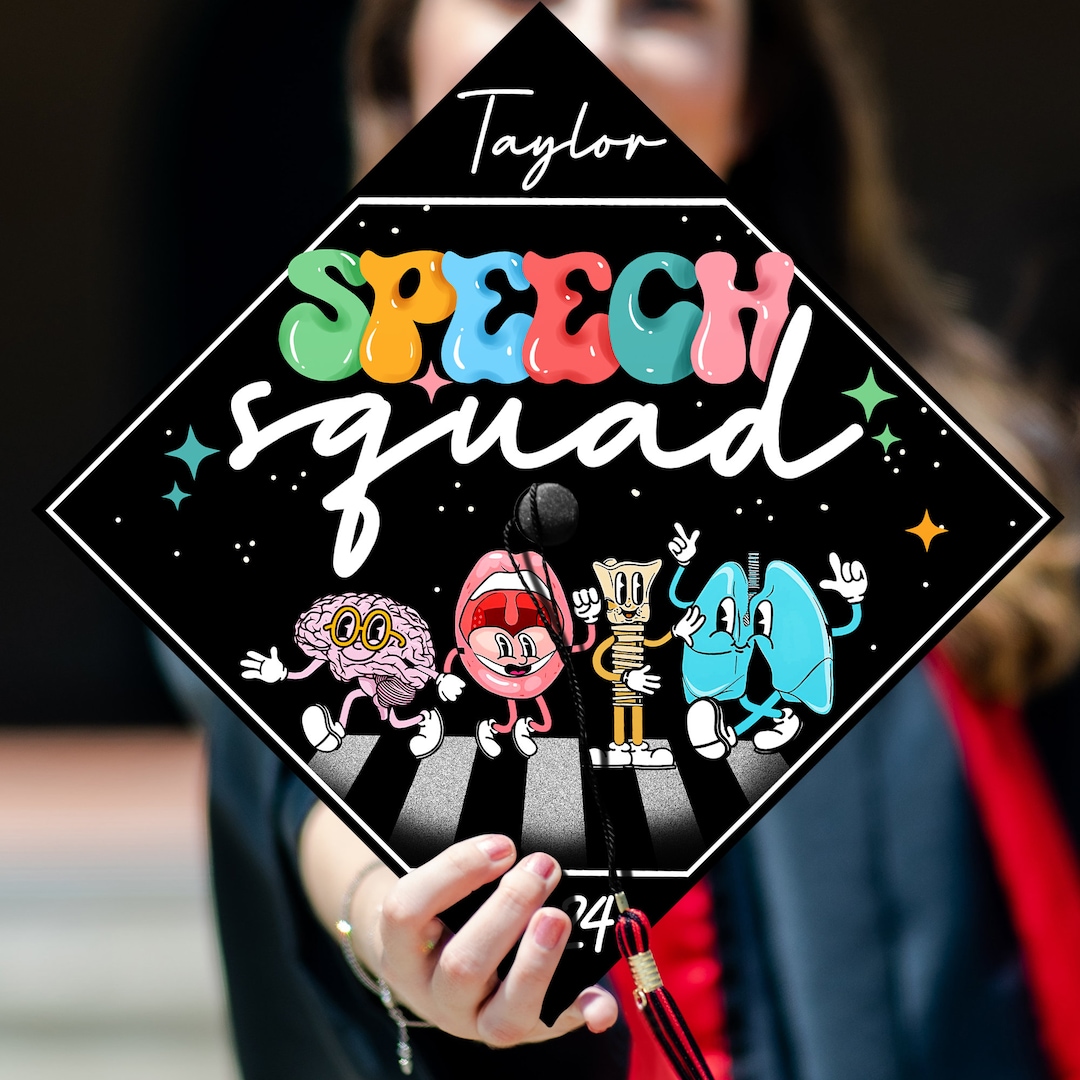 Personalized Speech Squad Graduation Cap, Speech Therapy Grad Cap ...