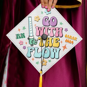 Go With the Flow Graduation Cap Topper, Customized Respiratory Therapy ...
