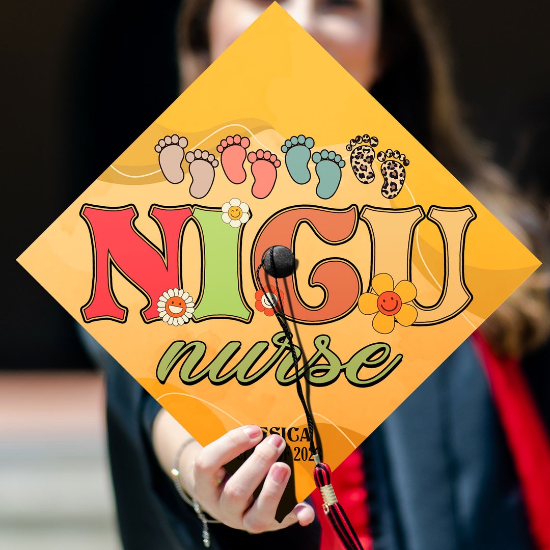 Personalized Nicu Nurse Graduation Cap, Custom Nursing Grad Cap Topper ...