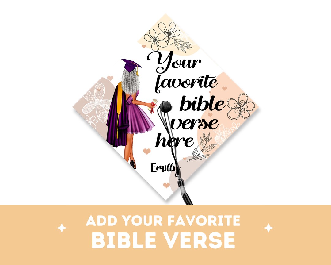 Custom Graduation Cap Topper With Bible Verse, Celebrate Your Faith ...