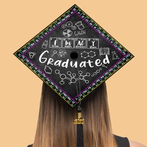 Personalized Chemistry Teacher Graduation Cap Topper, Custom Cap ...