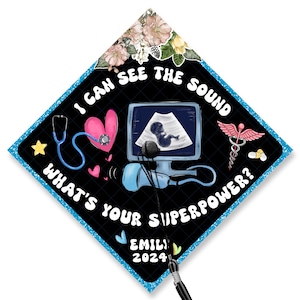 Personalized Sonography Graduation Cap, Customize Sonographer Grad Cap Topper, Nurse Grad Gifts ...