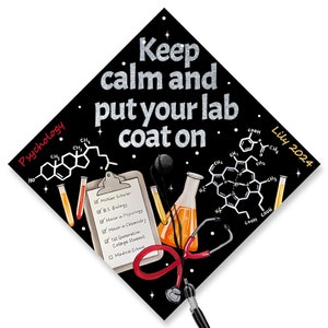 Personalized Biology Science Graduation Cap, Custom Biology Major ...