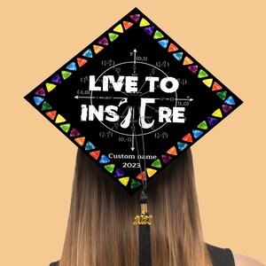 Personalized Live to Inspire, Custom Math Teacher Graduation Cap Topper ...