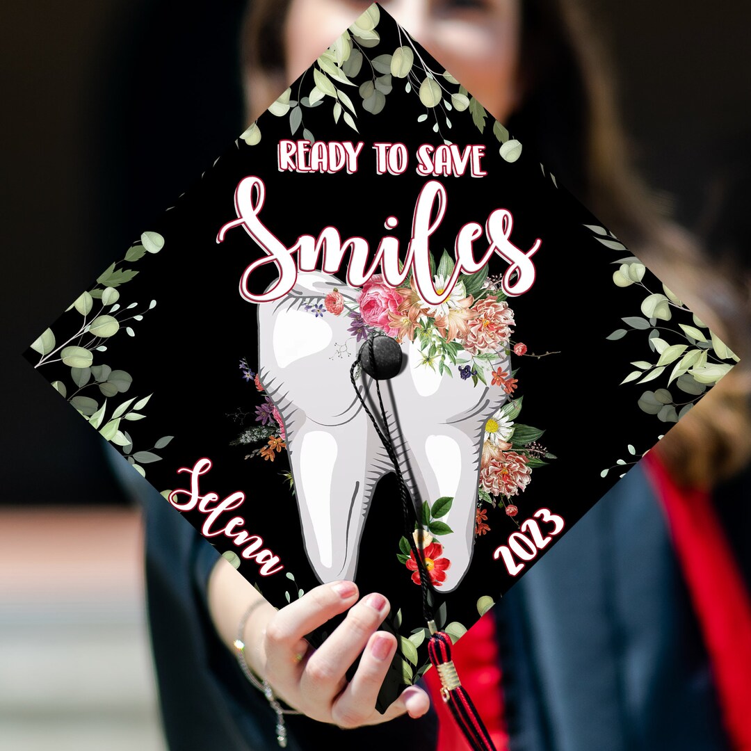 Personalized Ready to Save Smiles Graduation Cap, Custom Dental Grad ...