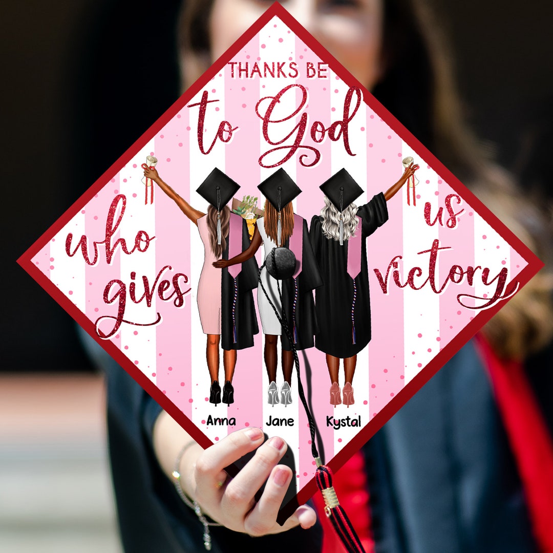 Personalized Best Friends Graduation Cap Topper, Custom Grad Cap Topper ...