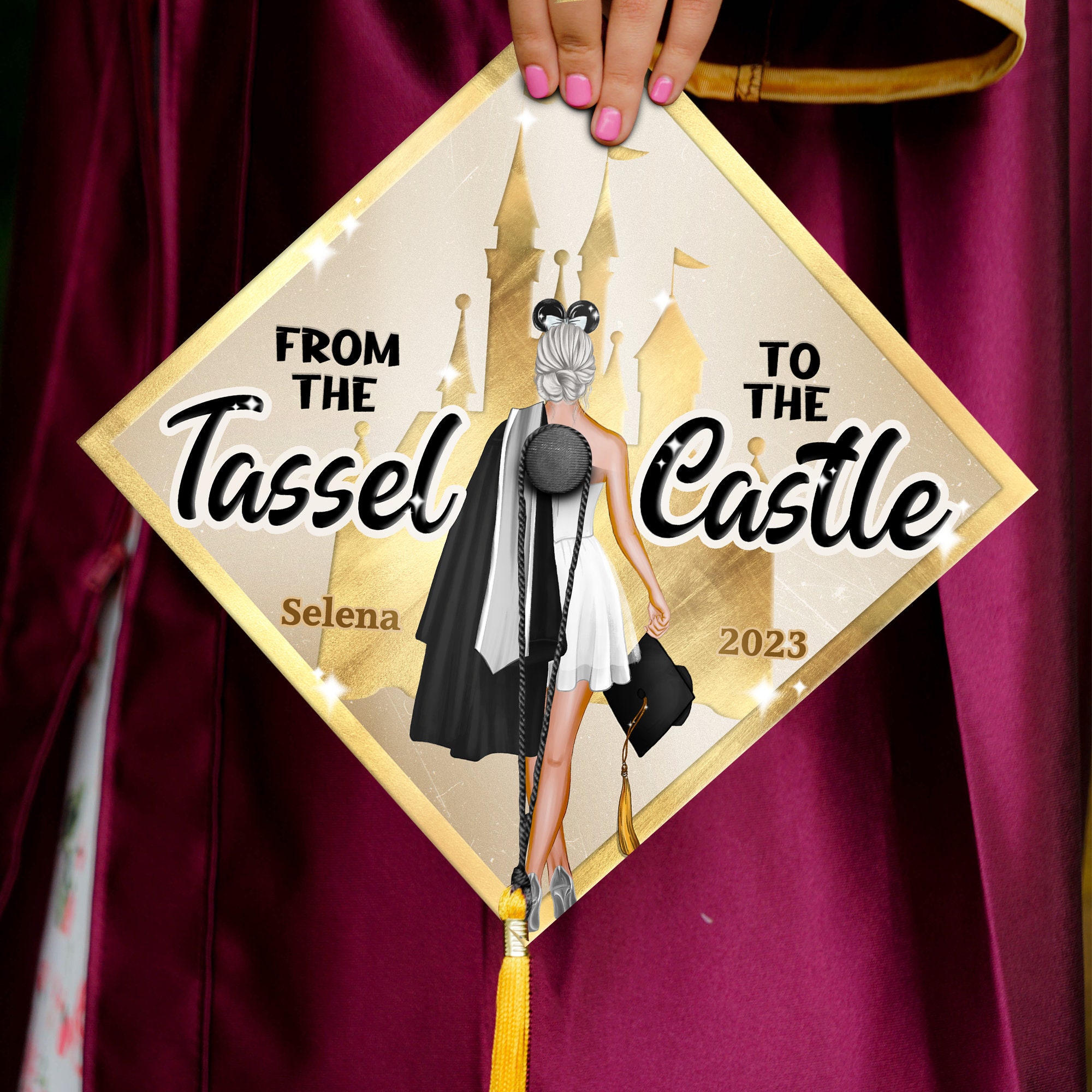 Personalized Graduation Cap Topper Custom Disney Grad Cap - Etsy
