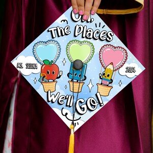 Oh the Places We'll Go Pre-k Graduation Cap Topper, Personalized ...