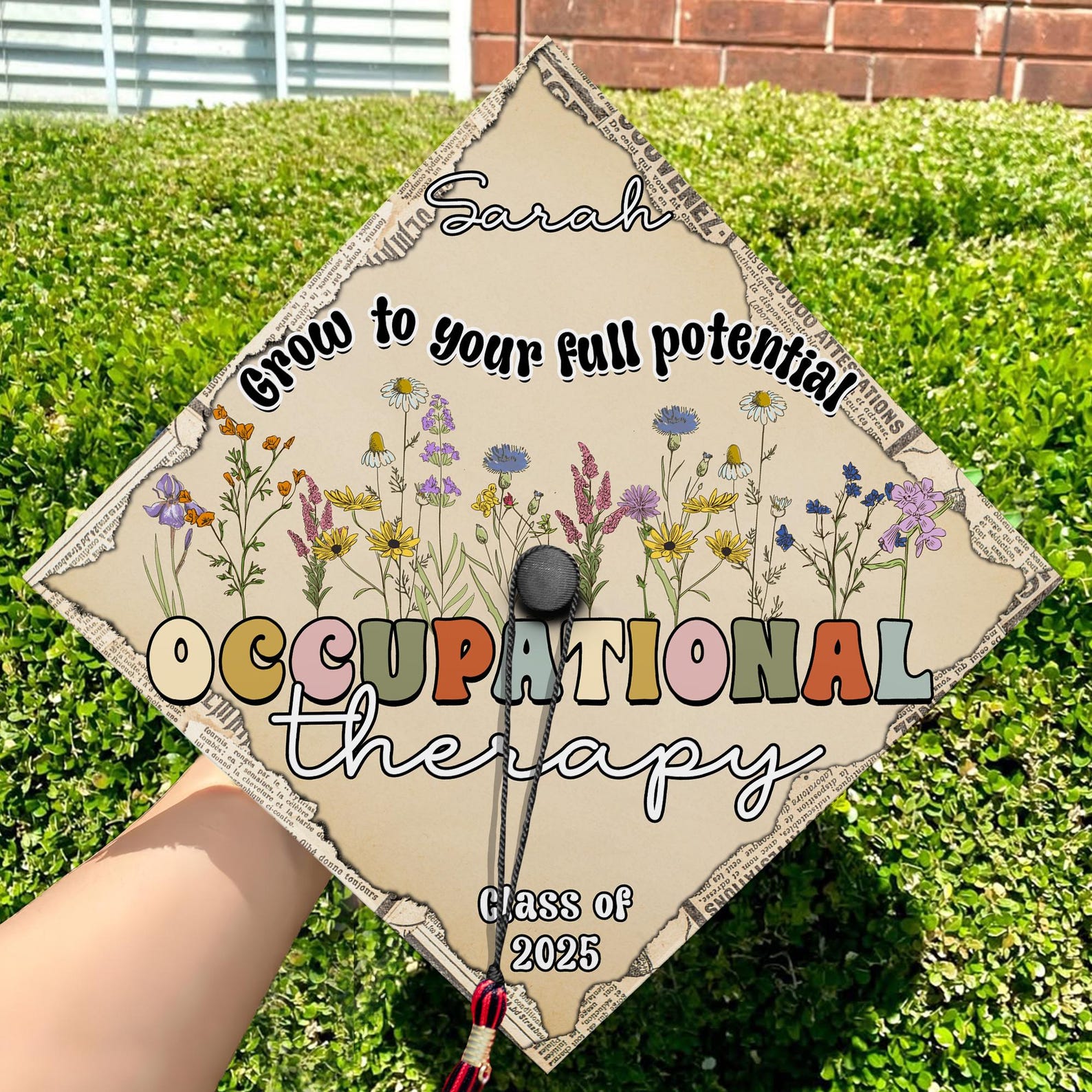 Custom Occupational Therapy Grad Cap, OT Graduation Cap Decoration to ...