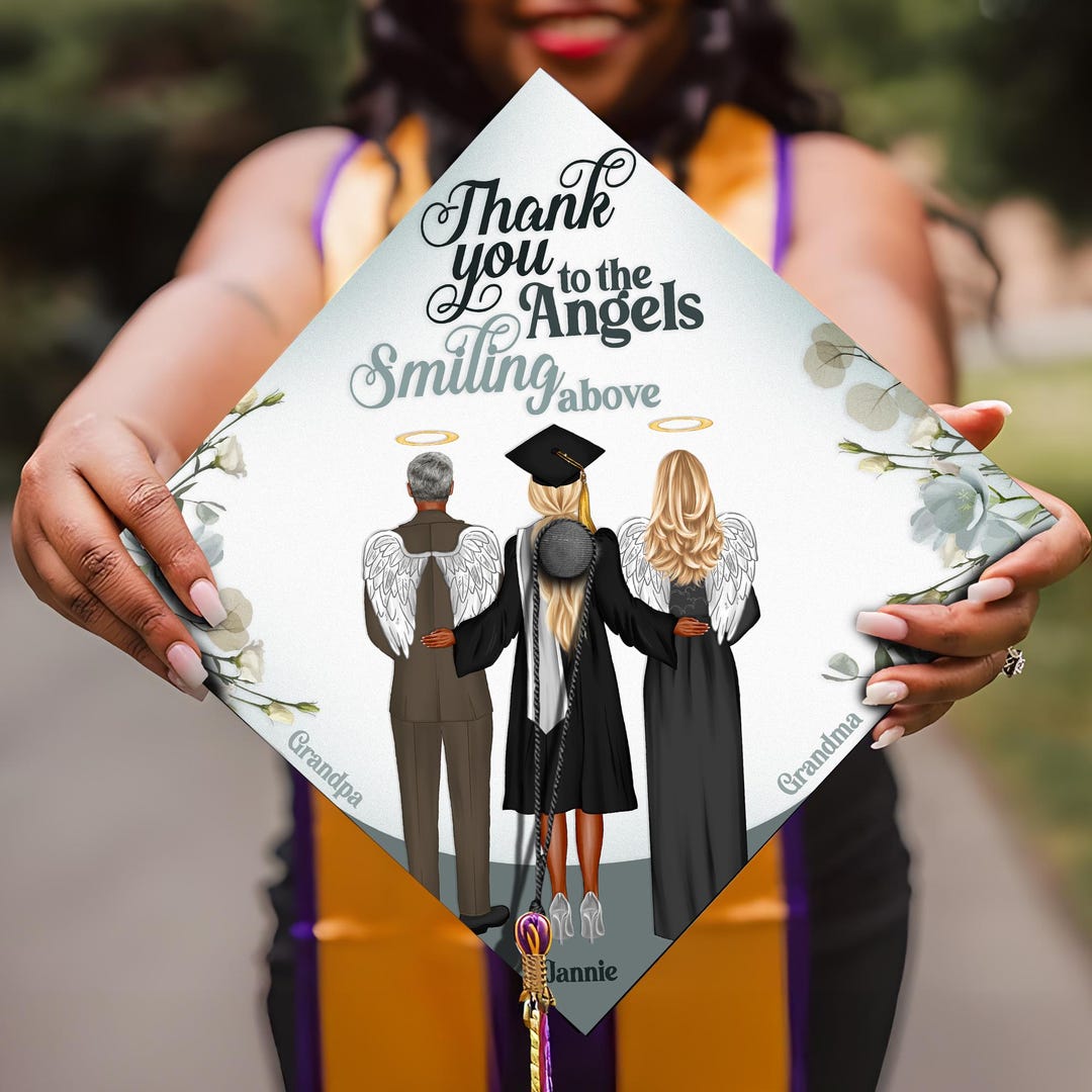 Custom Thank You Parent Graduation Cap Topper,memorial Cap Decoration ...