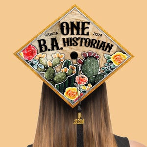 Personalized Historian Grad Cap Topper, Funny Graduation Cap Topper ...