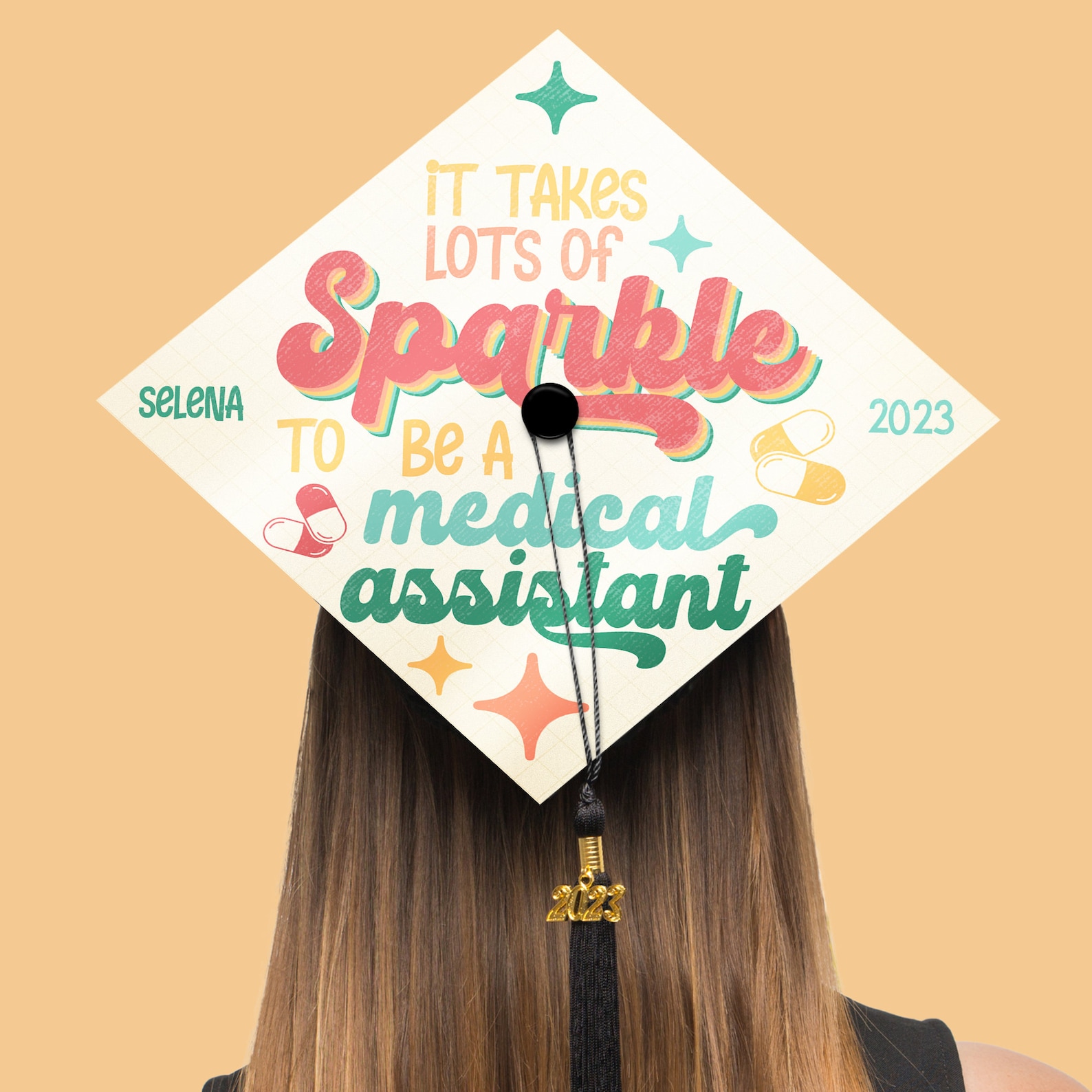 Custom Medical School Graduation Cap Topper, Custom RN Cap Decoration ...