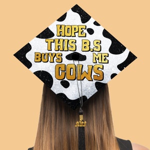 Printed Farmer Grad Cap Topper, College Student Gift, Agriculture ...