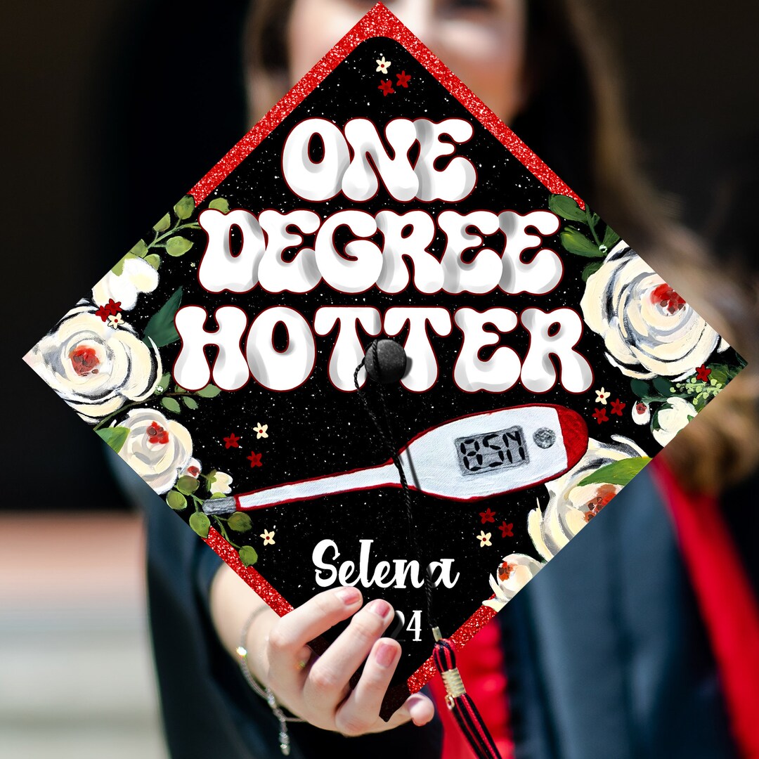 One Degree Hotter Nurse Grad Cap, Personalized RN Nurse Graduation Cap Topper, RN Nurse Gifts ...