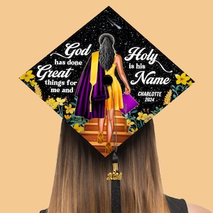 God Has Done Great Things Graduation Cap Topper, Personalized Bible ...