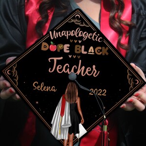 Unapologetic Dope Black Teacher Teacher Grad Cap Topper - Etsy