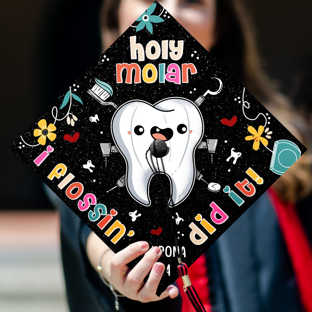 Funny Dental Hygiene Graduation Cap, Personalized RDH Grad Cap Topper ...
