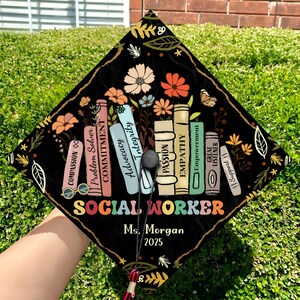 Custom Social Worker Graduation Cap Topper, Personalized Grad Cap ...