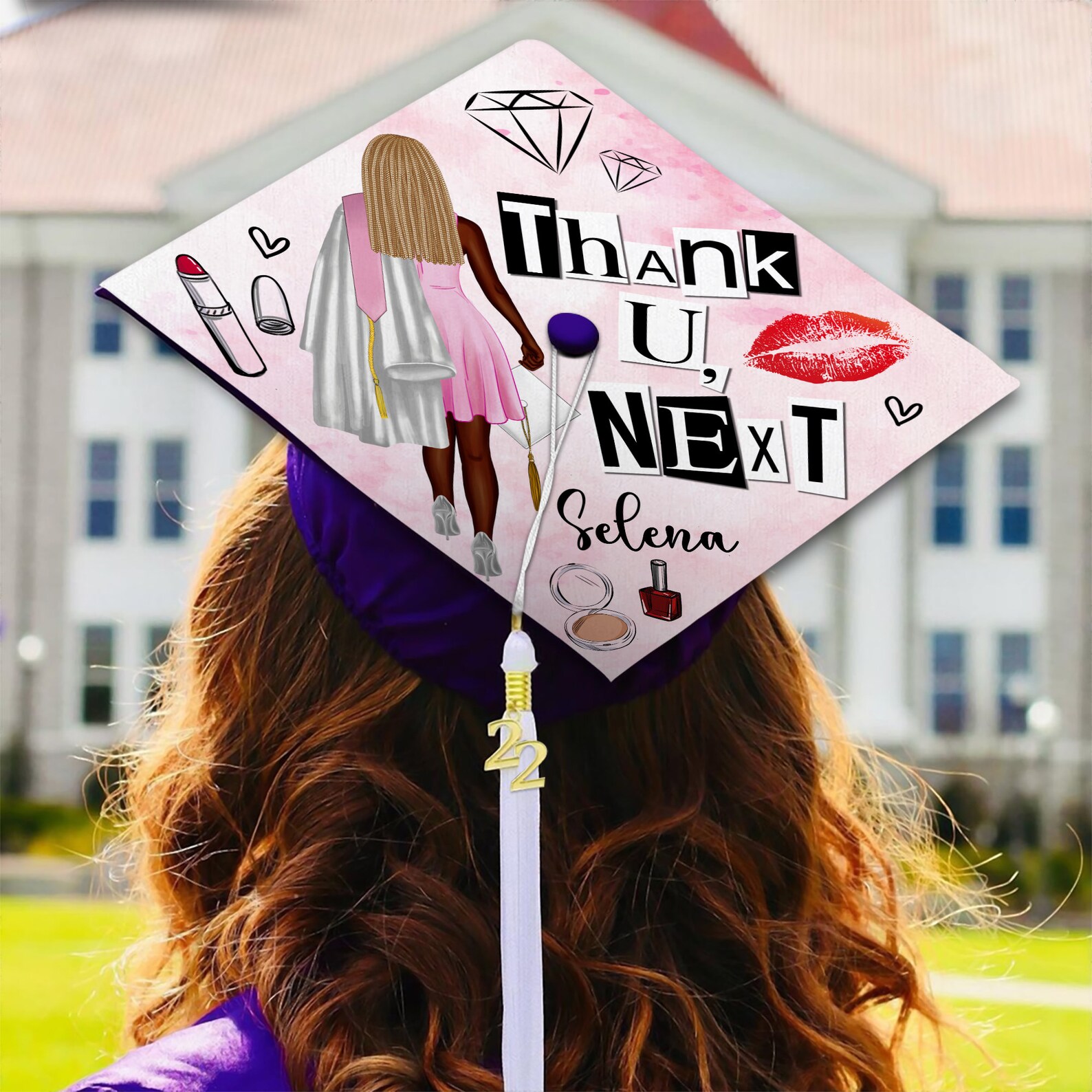 Ariana Grande Thank U Next Black Queen Grad Cap Topper - Etsy