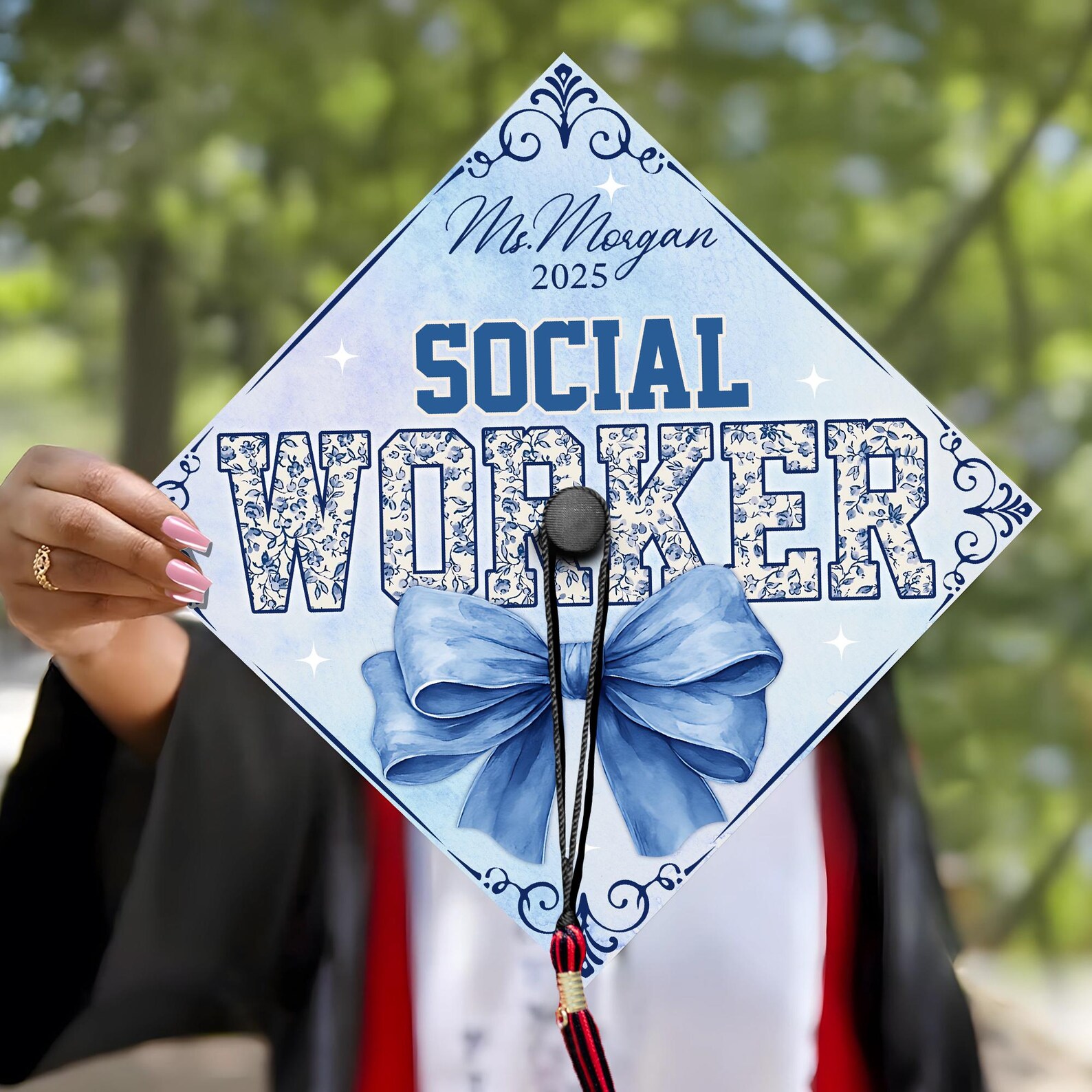 Personalized Social Work Cap Decoration, Custom Social Worker Grad Cap ...