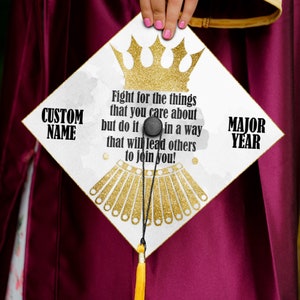 Personalized Feminist Graduation Cap, Custom RBG Feminism Grad Cap ...