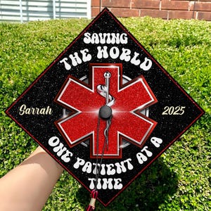 Personalized Emergency Nurse Graduation Cap, Custom ER Grad Cap Topper ...