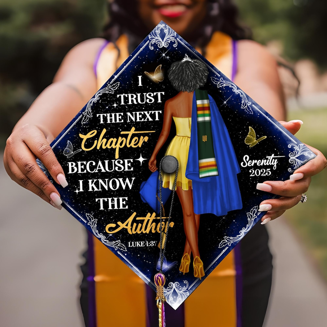 Personalized Religious Graduation Cap Topper With Verses, Black Queen ...