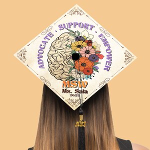 Master Social Worker Graduation Cap Topper, Customized Social Work Grad ...