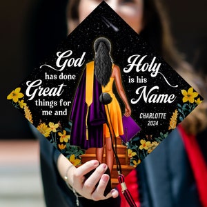 God Has Done Great Things Graduation Cap Topper, Personalized Bible ...