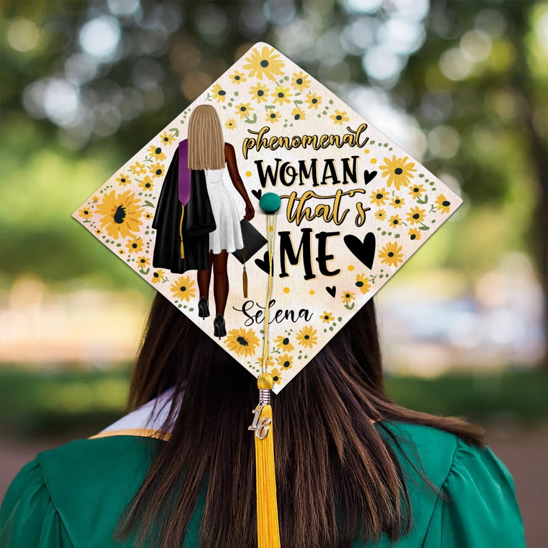 Phenomenal Woman That's Me Black Queen Graduation Cap - Etsy
