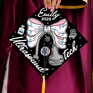 Custom Ultrasound Tech Graduation Cap, Personalized Sonographer Grad ...