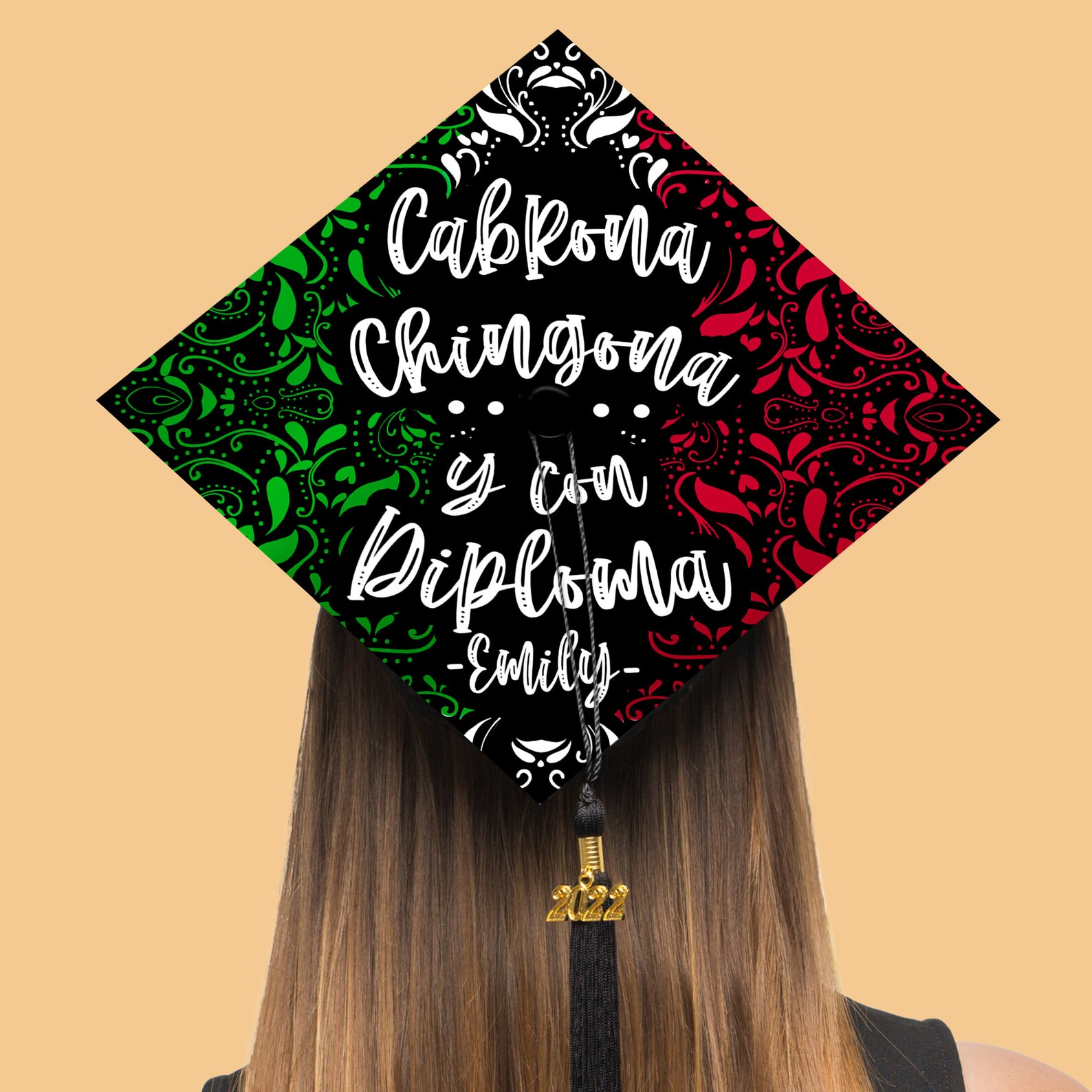 Cabrona Chingona Y Con Diploma Printed Grad Cap Topper, Mexican Grad ...