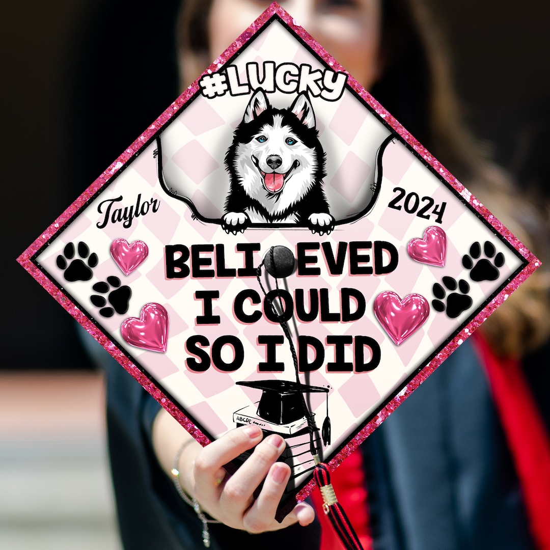 Personalized Graduation Cap Topper for Dog Lover, Custom Pet Name ...