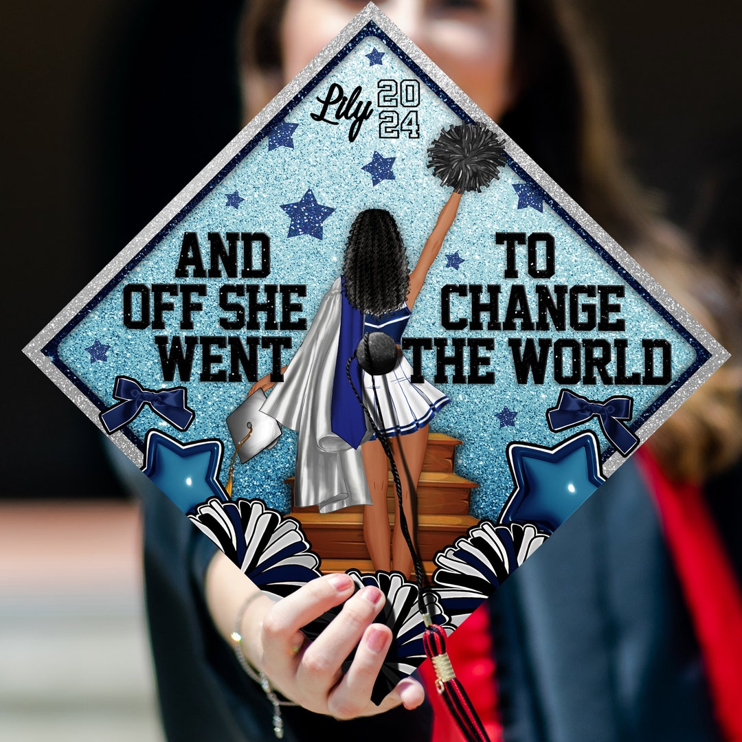 Custom Cheerleader Graduation Cap Topper, Cheerleader Grad Cap to ...