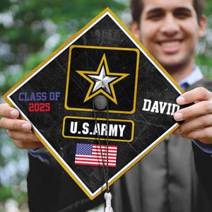 Personalized Military Graduation Cap Topper, Custom Army Graduation ...