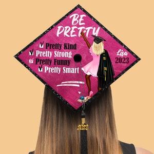 Personalized Graduation Cap Topper Black Girl, Custom Black Queen Grad ...